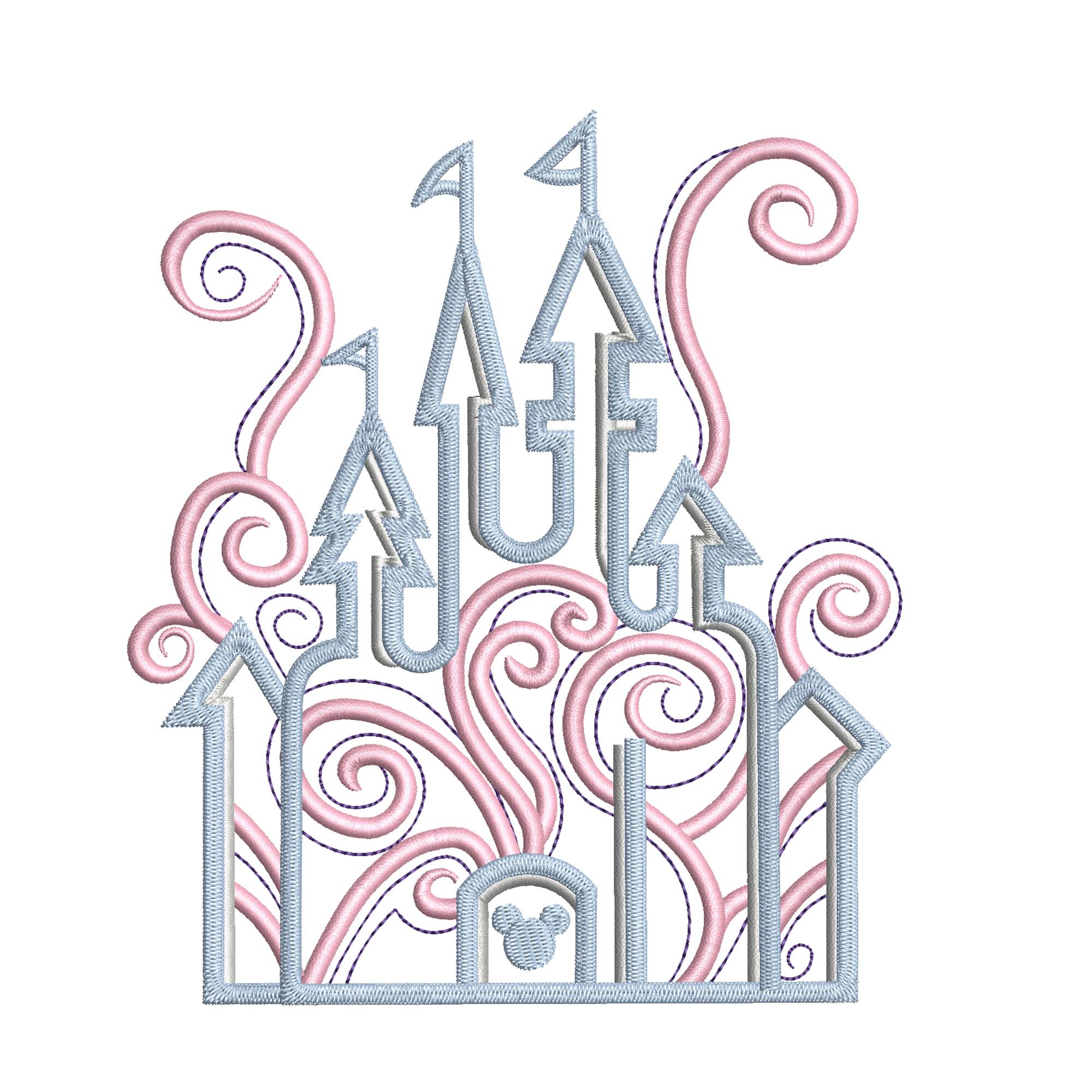 Castle Inspired Machine Embroidery Design. – Happiest Place Embroidery